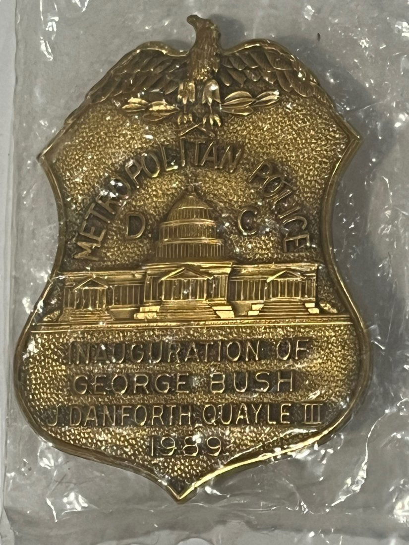 Official Dc Metropolitan Police Inauguration Badge 1989 Bush/quayle ...