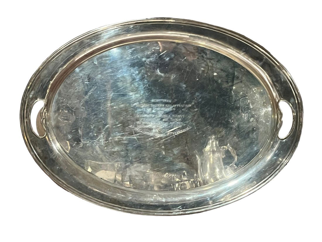 Giant Sterling Silver Presentation Tray Presented To Industrialist ...