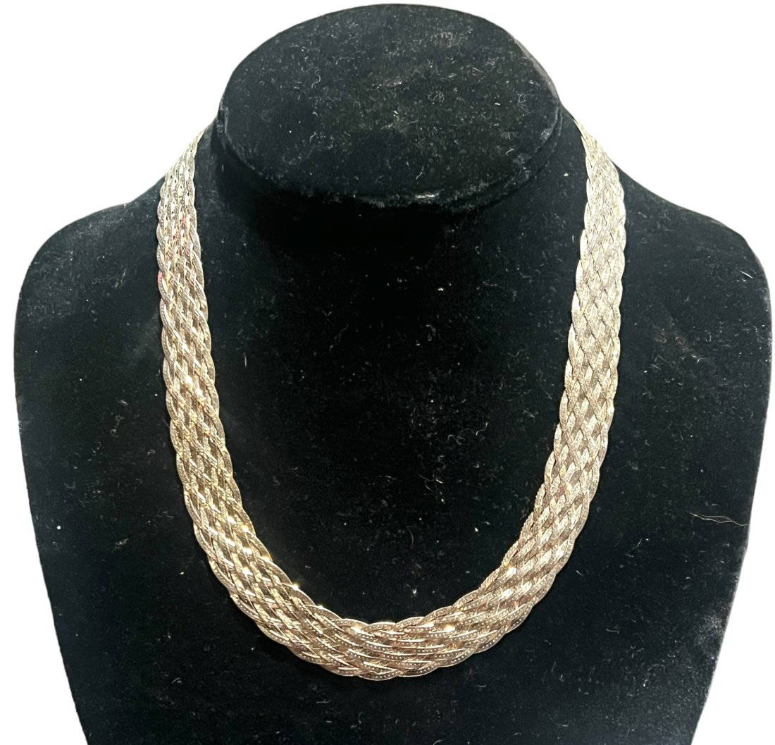 Italian Sterling Silver Braided Chain Auction