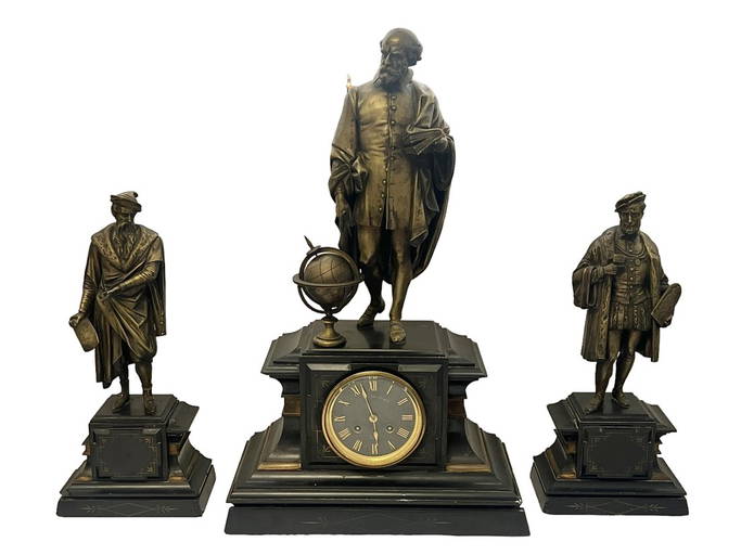 Antique Bigelow, Kennard & Co. Of Boston Figural Clock With Garnitures ...