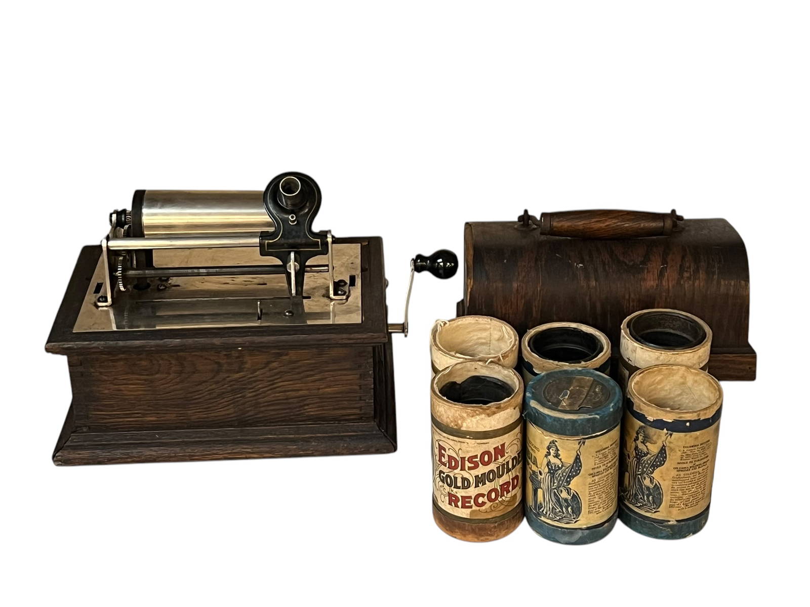 Antique Thomas Edison Cylinder Phonograph Player Auction