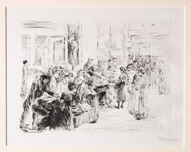 Max Liebermann, Hand Signed Drypoint Etching On Laid Paper