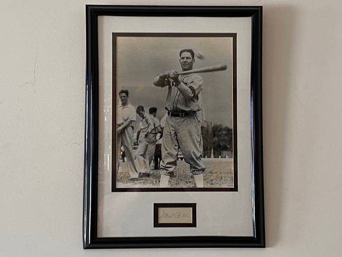 Certified Mel Ott Autograph Cut Along W/11 X14 Photograph