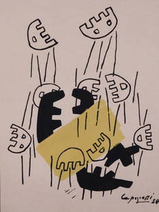Giuseppe Capogrossi "untitled Composition" Crayon