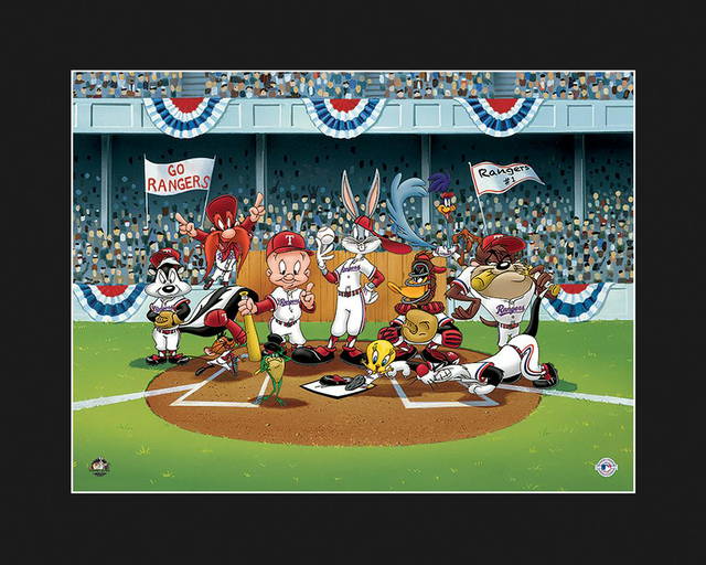 Looney Tunes Texas Rangers Line Up Fine Art Giclee