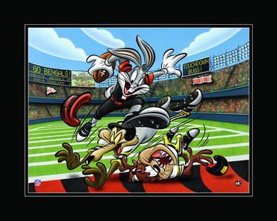Cincinnati Bengals And Taz Warner Bros. Lithograph