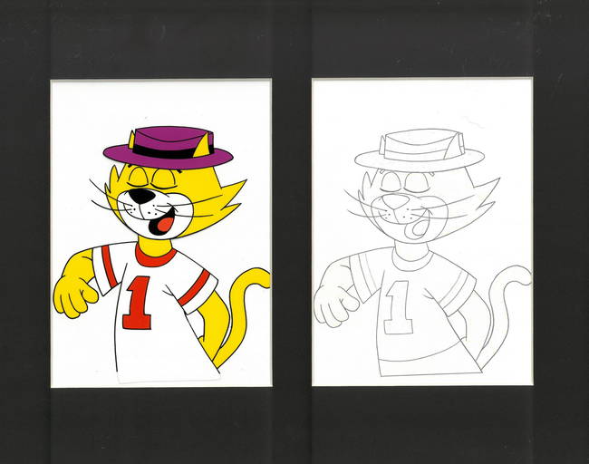 Top Cat Original Production Cel With Drawing. Includes Storyboard Scene.