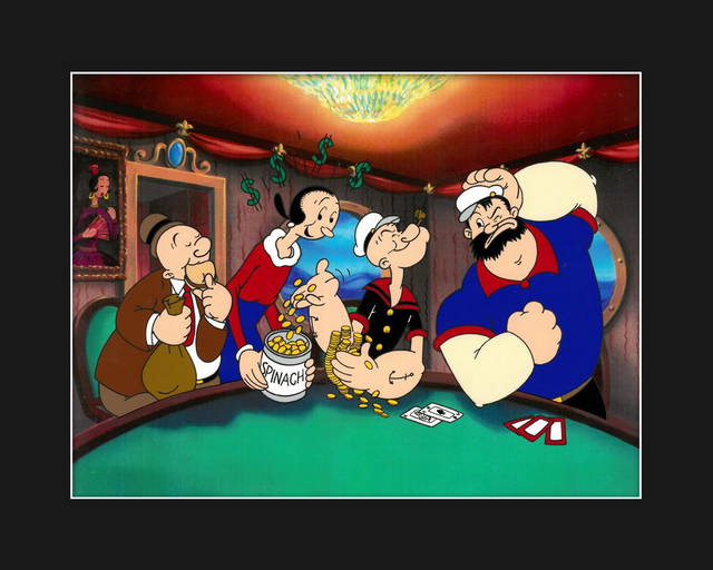 Popeye Hand Painted Cel Casino Night