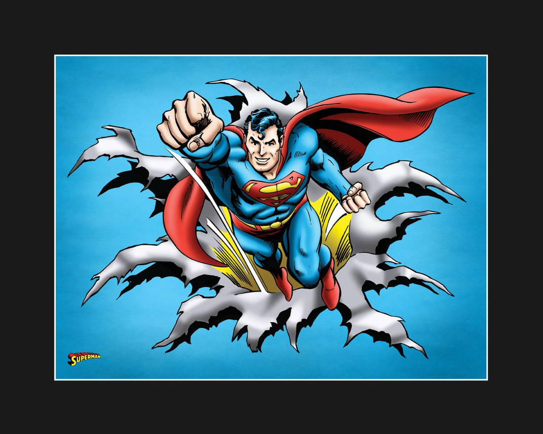 Superman Busting Through - Fine Art Giclee Auction