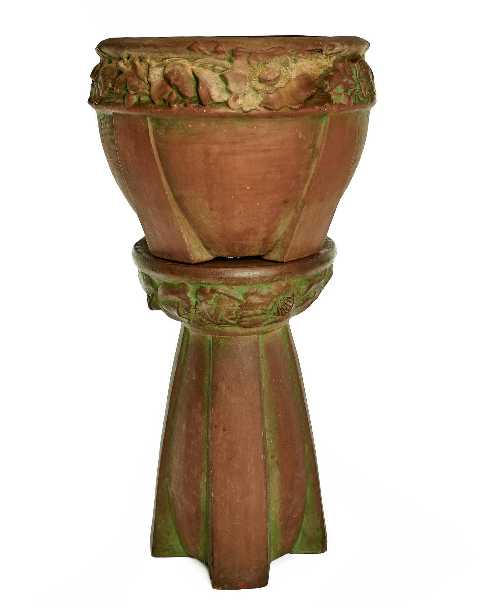 Peters And Reed Pottery Jardiniere And Pedestal Auction