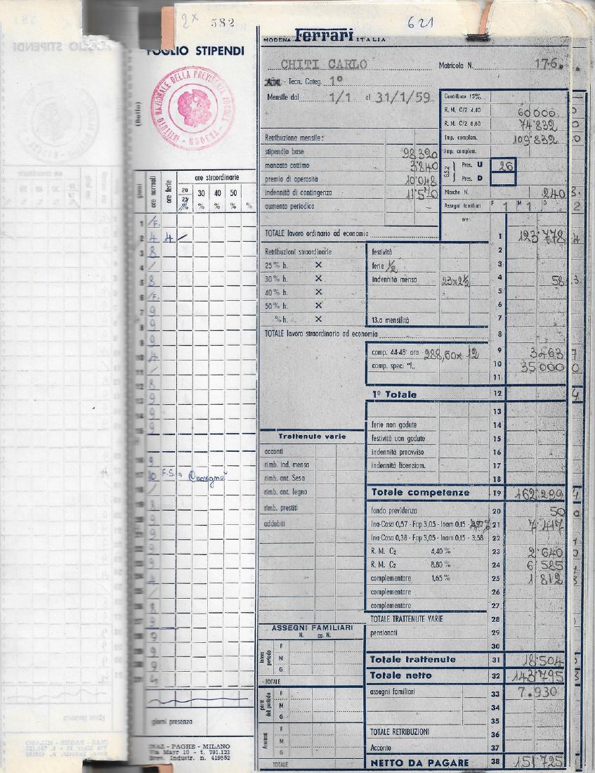 Ferrari Original Company Documents From 1959