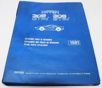 Ferrari 1988, Replacement Part Catalog 328 Gtb/328 Gts,