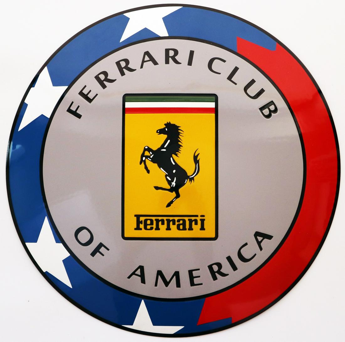 Ferrari Enamel sign 'Ferrari Club of America' - Nov 30, 2019 | Ni-Cola ...
