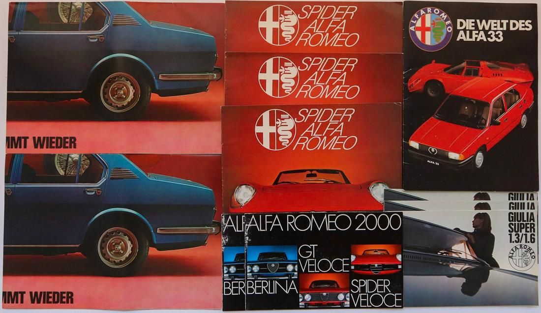 Alfa Romeo 11 Brochures From The 70s