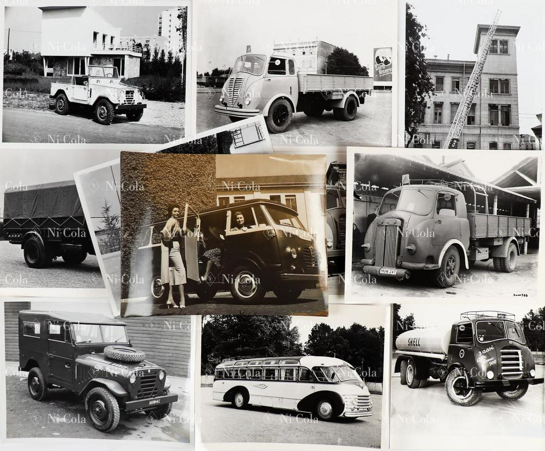 Alfa Romeo 11 Original B/w Press Photos Of Trucks And Vans