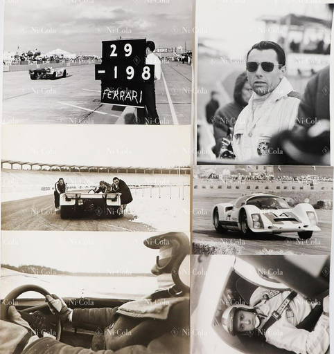 Porsche 6 Original B/w Press Photos Of Gerhard Mitter In Va