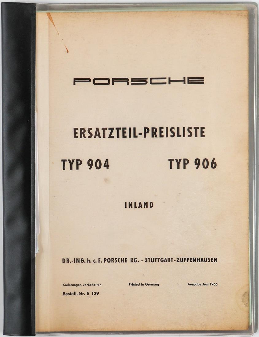 Porsche Spare Parts Price List Type 904 And Type 906 Issue