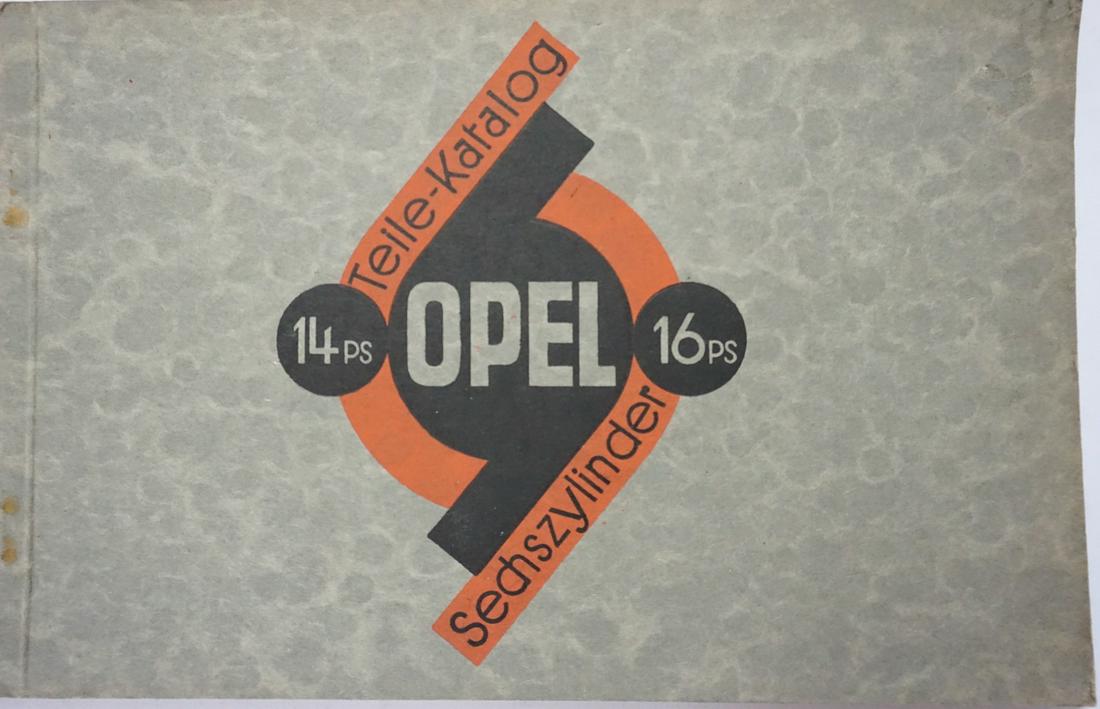 Opel Parts Catalog 14 / 16 Hp Six Cylinder From 1928
