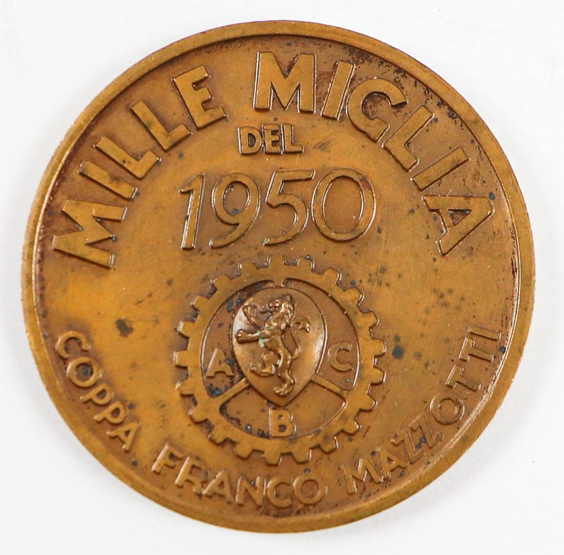 Mille Miglia Rare Participant Coin Mille Miglia 1950 Auction