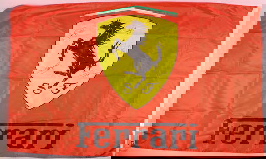 Ferrari Flag With 5 Original Hand Signatures From The F1 Se
