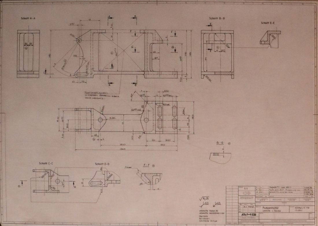 Mercedes-benz Original Amg Dtm Blueprint / Engineering Draw Auction