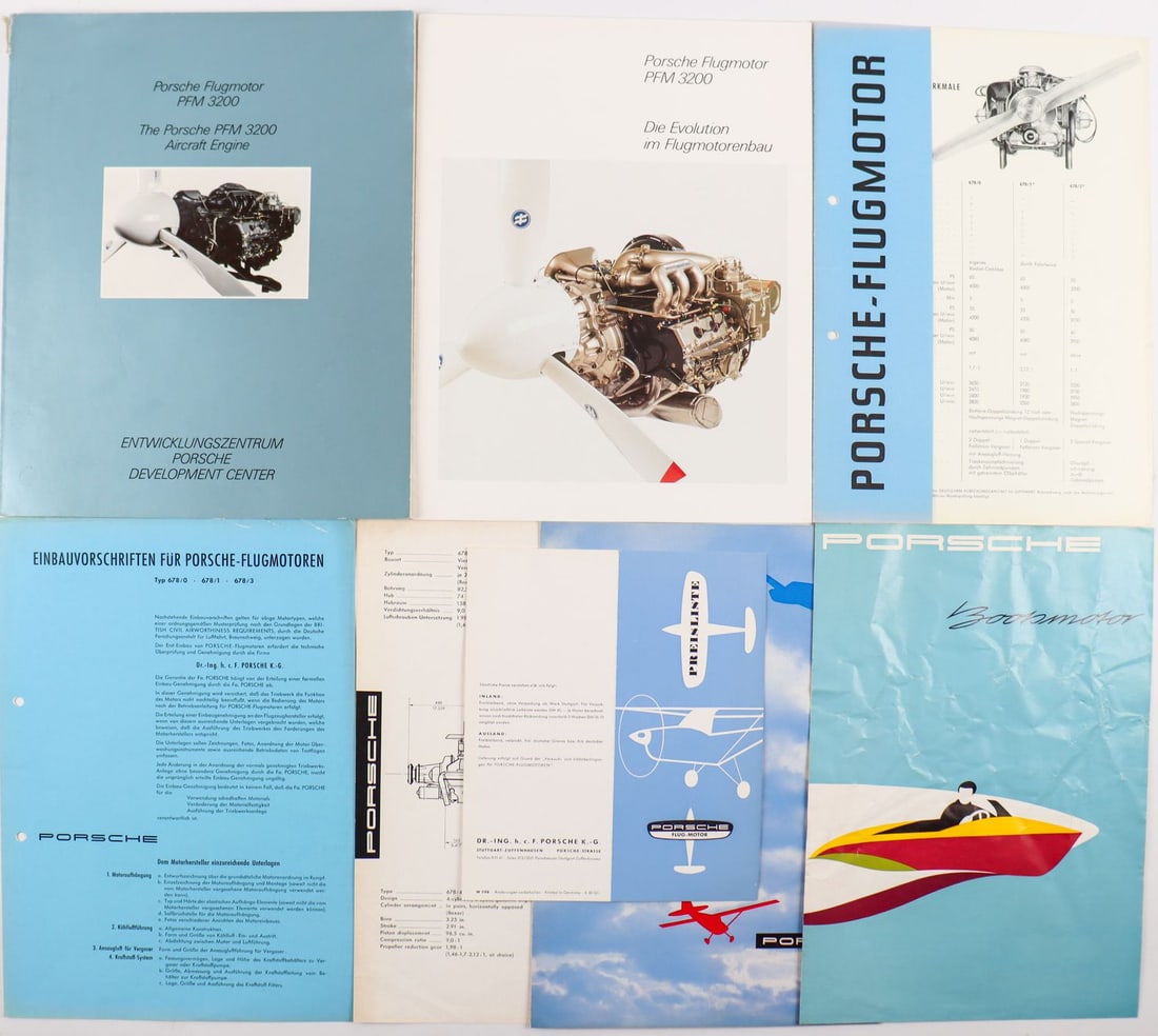 Porsche 8 Parts Brochures Porsche Aircraft Engines