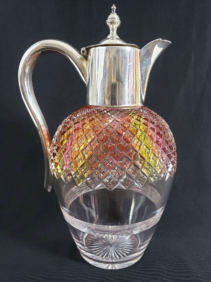 A Fine Antique Rainbow Diamond Cut Glass Pitcher