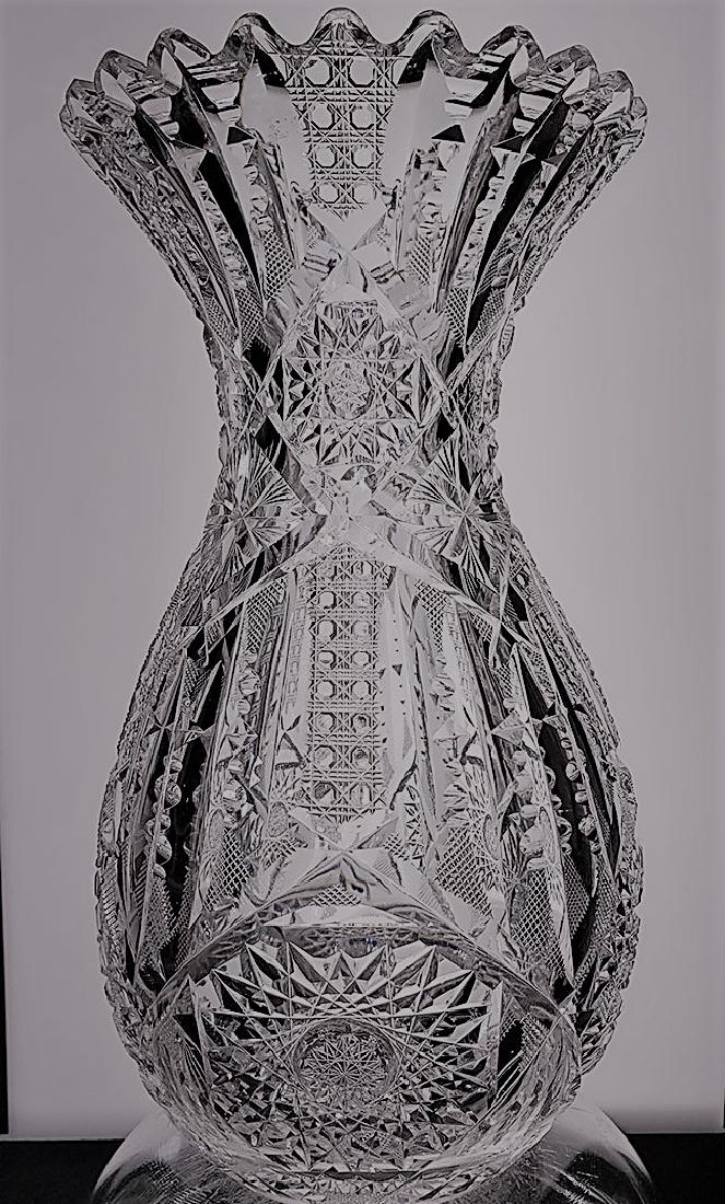 American Brilliant Period signed Libbey cut glass vase