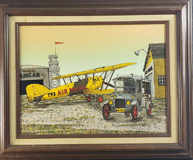Vintage Oil Painting Signed H Hargrove "u.s Mail"