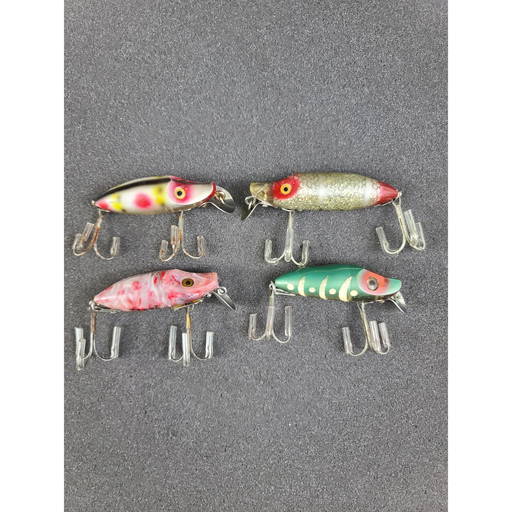4 Vintage Fishing Lure Heddon River Runts