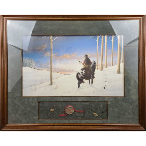 Donald Vann Artist Proof Indian On Horse And Buffalo