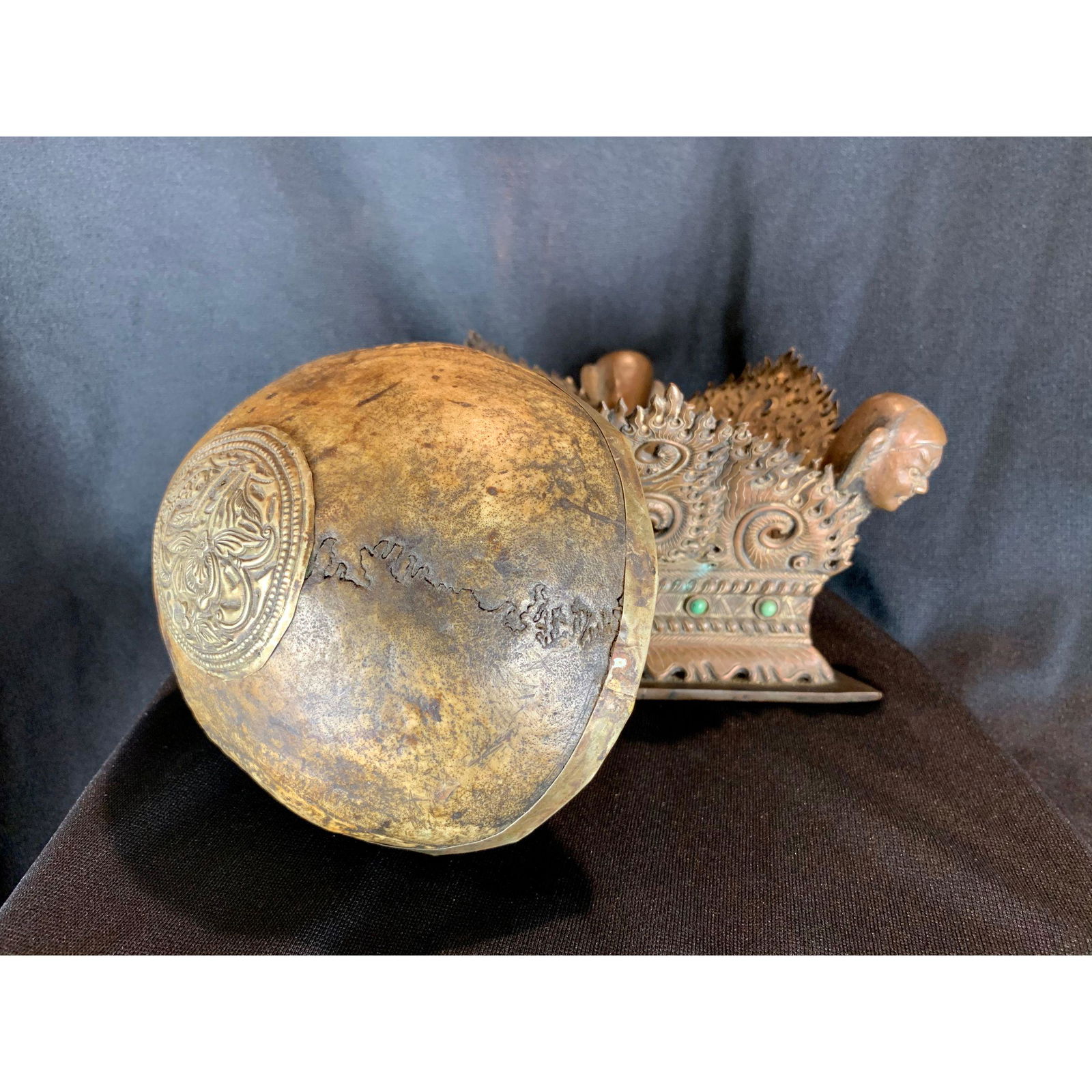 Antique Tibetan kapala on bronze stand embellished with - Oct 31, 2020 ...