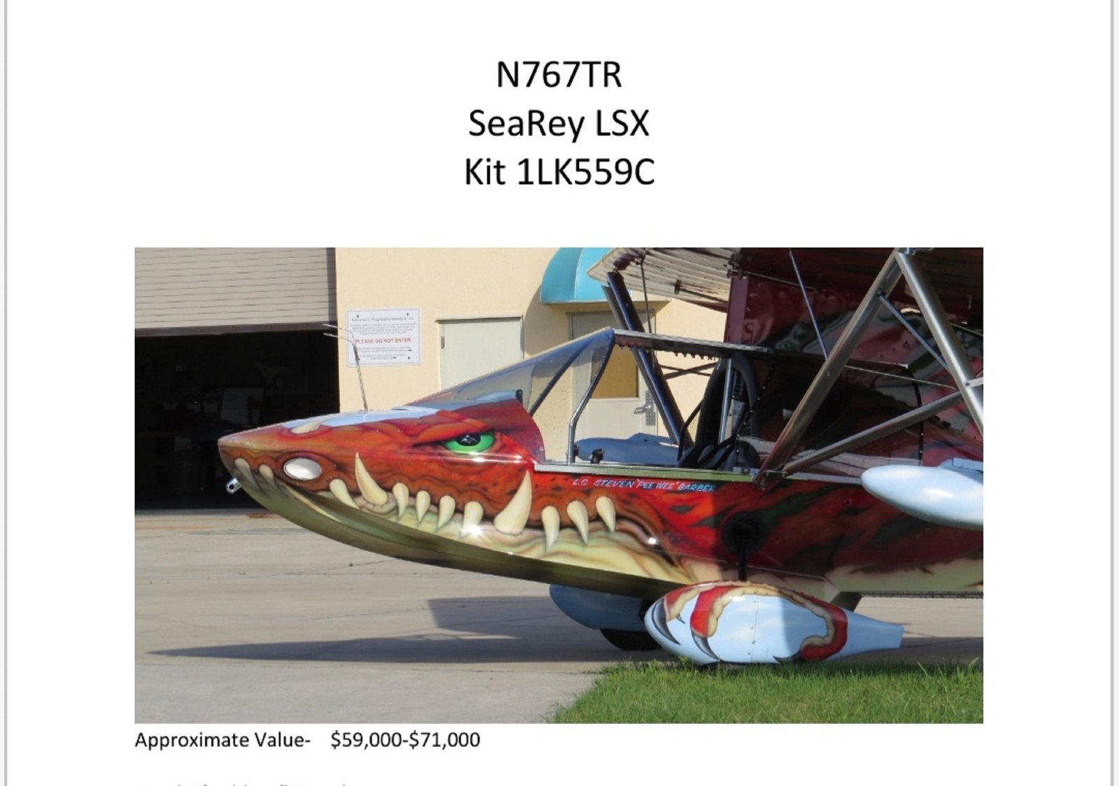 Searey Lsx Amphibian Plane With Custom Hauler