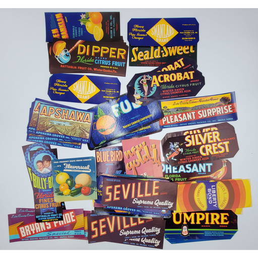 Grouping Of Approx. 75 Vintage / Antique Citrus Labels