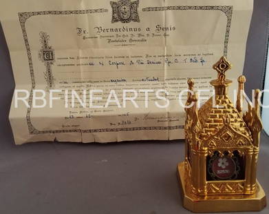 1st Class Relic Of Saint Pius X With Authentication Document