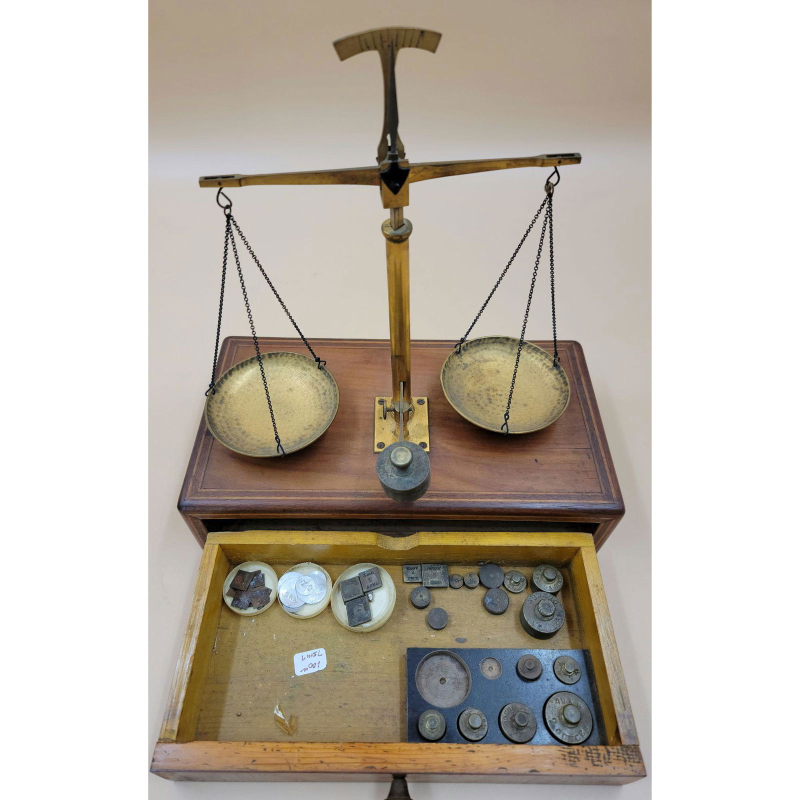 Early Antique Gold Scale 19th C Inlaid Base