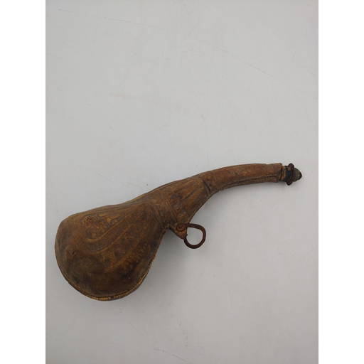 Antique Indo Persian Camel Scrotum Gun Powder Flask
