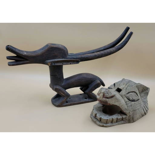 West African Chiwara Antelope & Benin Mask (#0114) on Feb 19, 2022 ...