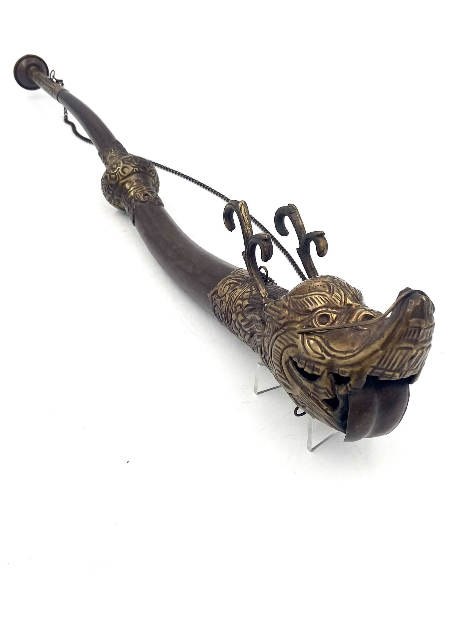Buddhist Ritual Tibetan Ceremonial Dragon Horn Trumpet