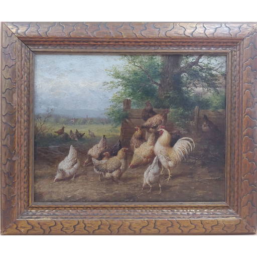 George Riecke (1848-1930), Chickens Oil on Canvas - May 14, 2022 ...