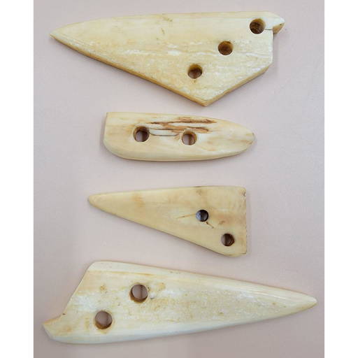 A Grouping Of 4 Bone Sled Runner Pieces, Inuit/Eskimo (#0033) on Jun 25 ...