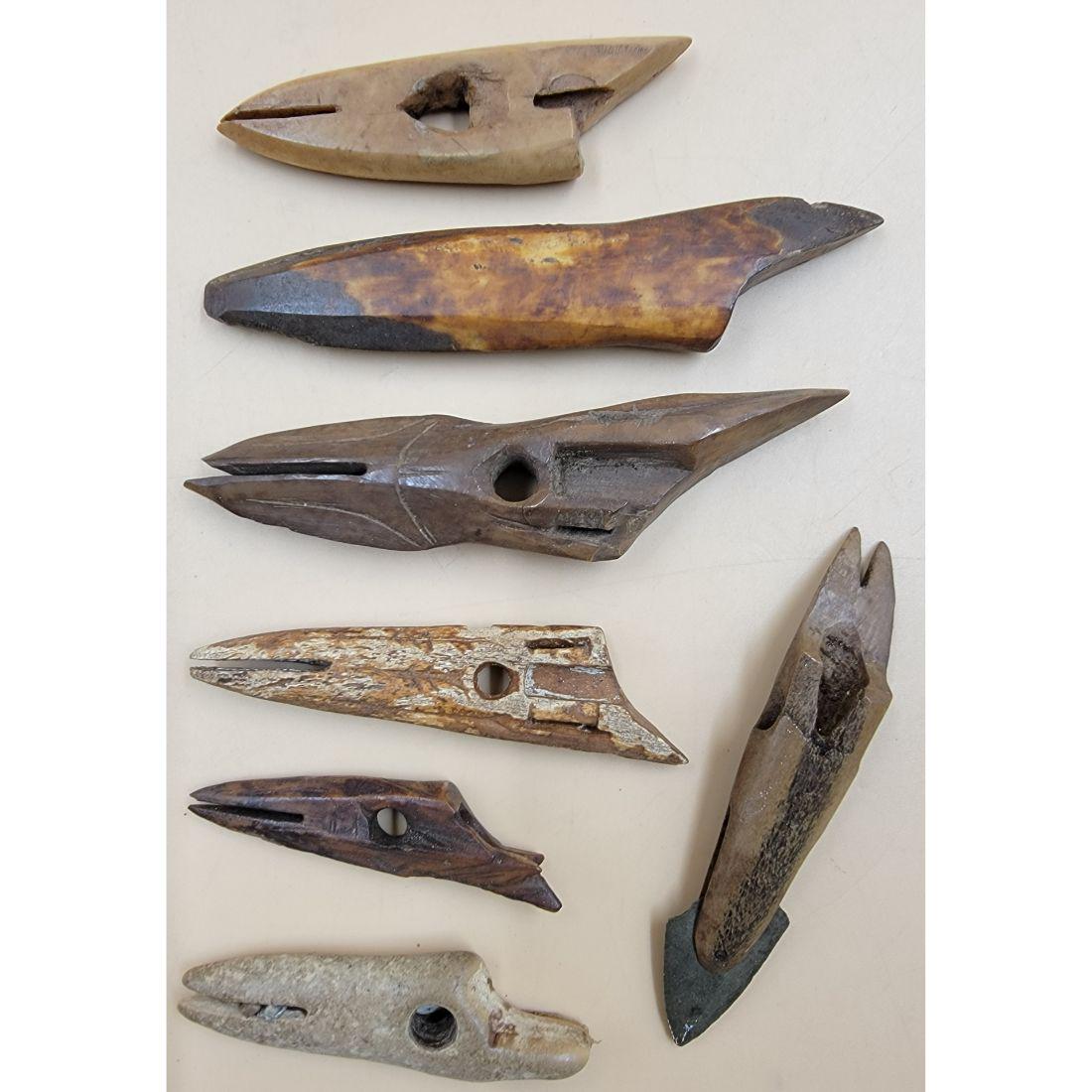 A Grouping Of Eskimo Alaskan / Inuit Implements / Tools / Harpoon Tips (7)