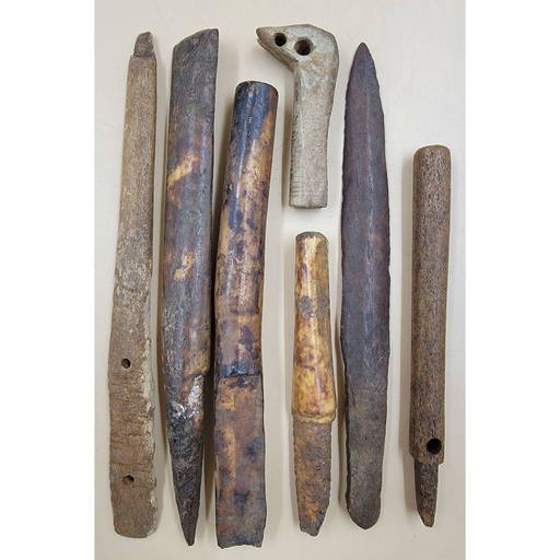 A Grouping Of Eskimo Alaskan / Inuit Implements / Tools 7 Pcs