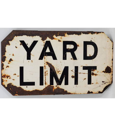 Cast Iron Railroad "yard Limit" Sign