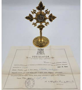 1st Class Relic Of Saint Pius X With Authentication Document