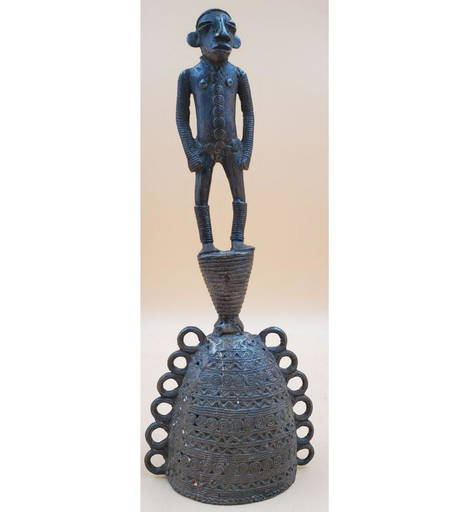 African Benin Style Bronze Bell