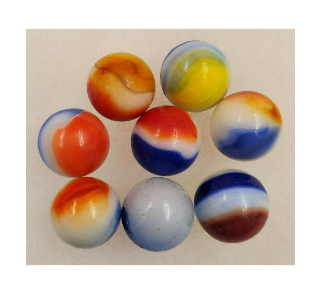Marbles: Lot Of 8 Banded And Patch Marbles Auction