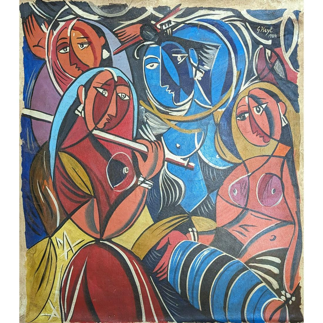 George Keyt (sri Lanka/indian 1901 1993) Untitled Oil On Canvas