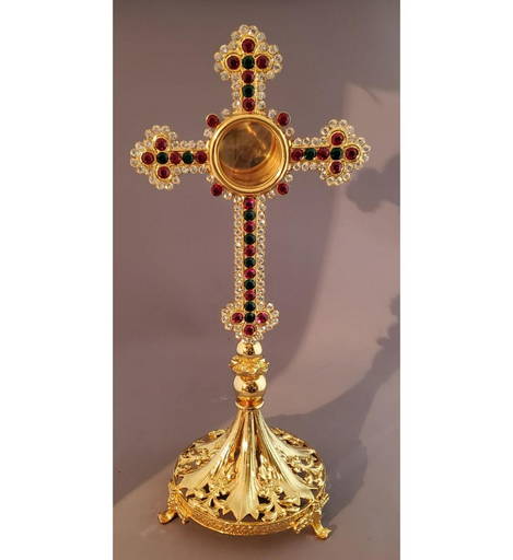 Absolutely Stunning Altar Size Cross Reliquary For Your Precious Relic