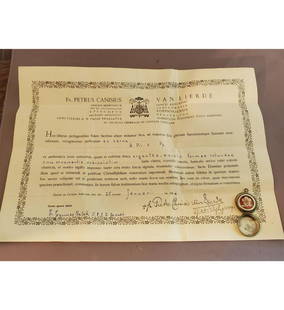 1st Class Relic Of Blessed Pius X With Authentication Document